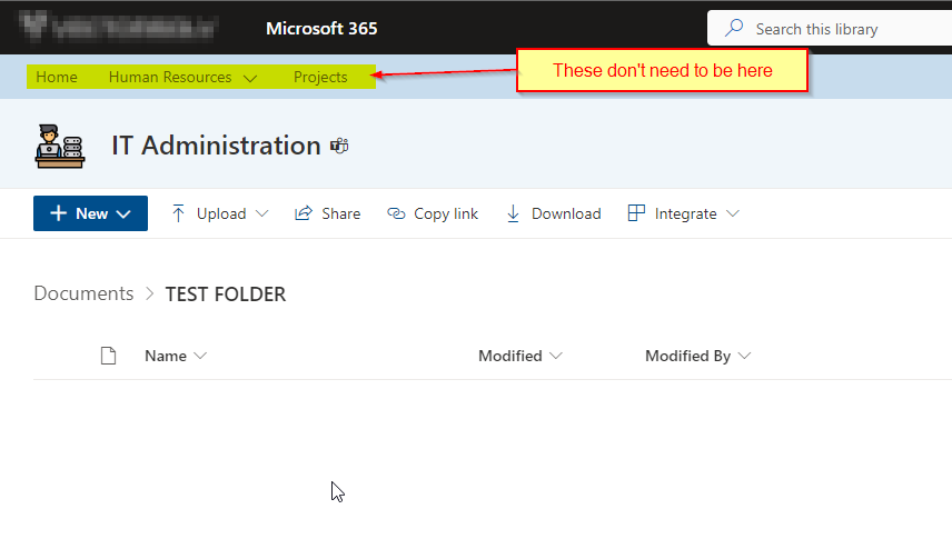 Remove Menu Items From A Shared Folder | Microsoft Community Hub